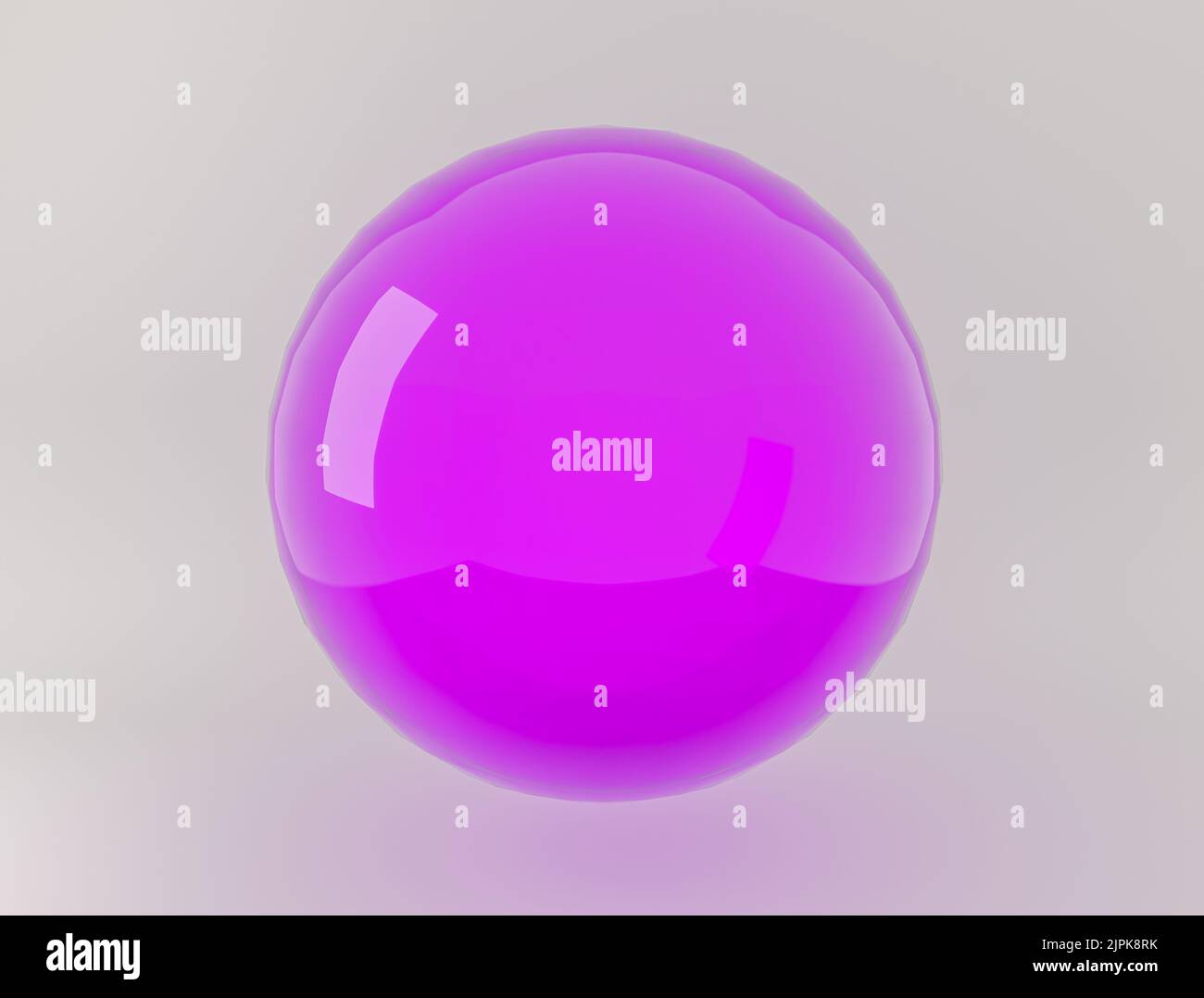 A purple gem ball isolated on a white background, 3d illustration of a ...