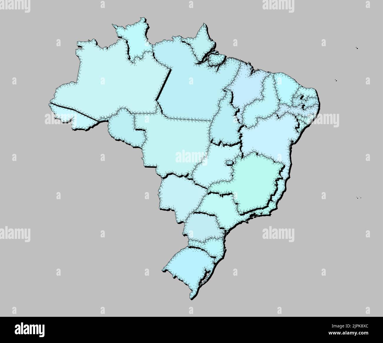 Map of Brazil with states isolated Stock Vector Image & Art - Alamy