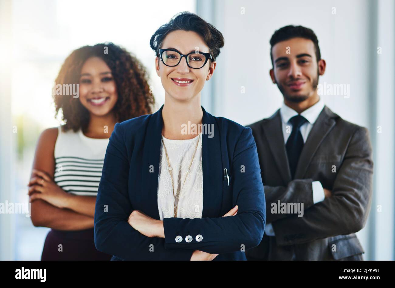 Striving for nothing less than excellence. Portrait of a diverse team of professionals standing ...