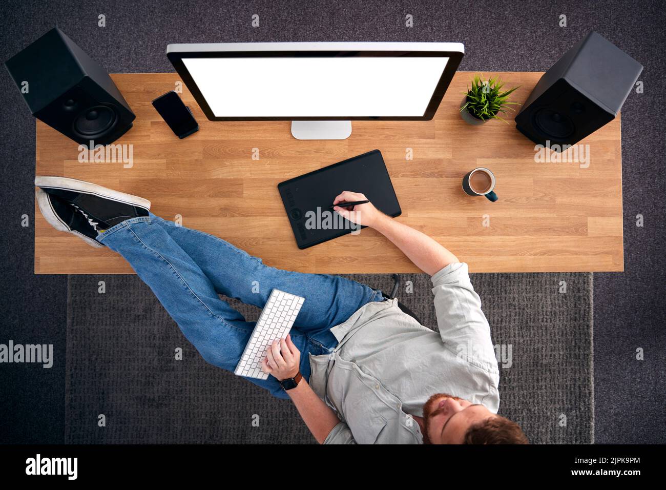 relaxed, workplace, graphics tablet, graphic designer, relax ...