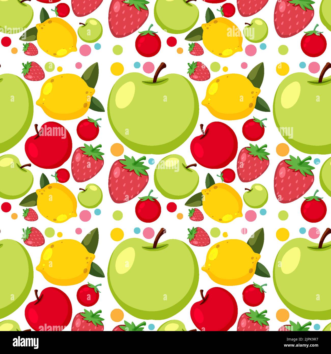 Cartoon fruits seamless pattern illustration Stock Vector Image & Art ...