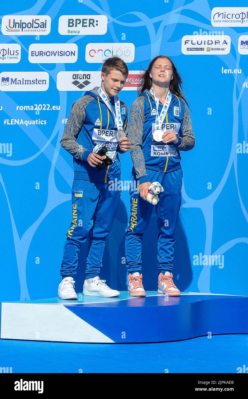 Roma, Italy. 16th Aug, 2022. LYSKUN Sofiia, SEREDA Oleksii UKR, Dive ...