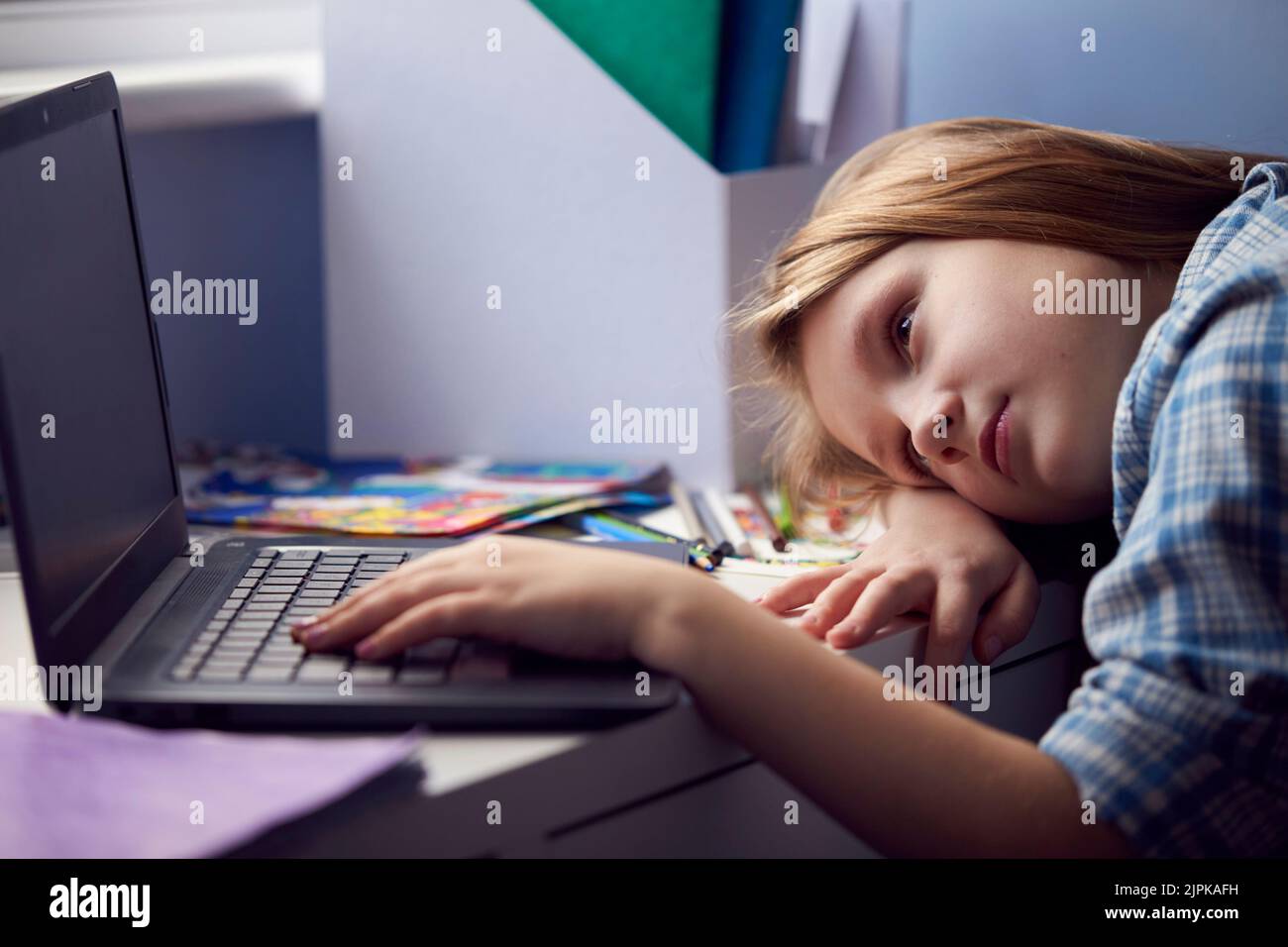 Children computers females girls homework internet kids hi-res stock ...
