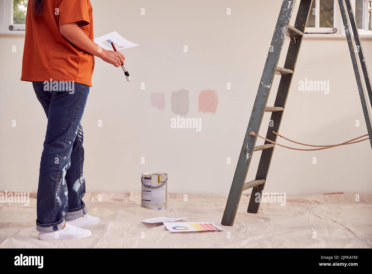 paint, choosing, samples, new home, paints, new homes Stock Photo - Alamy