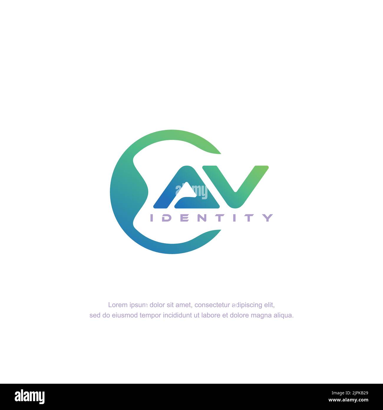 AV Initial letter circular line logo template vector with gradient ...