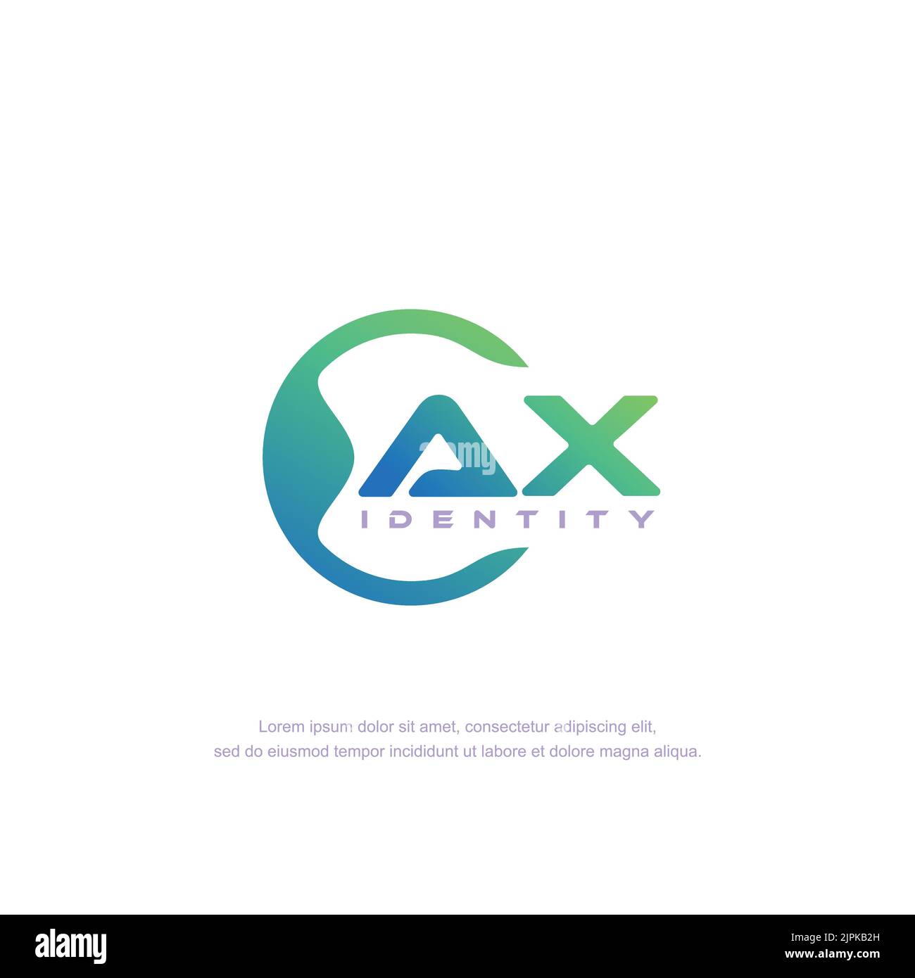 AX Initial letter circular line logo template vector with gradient ...