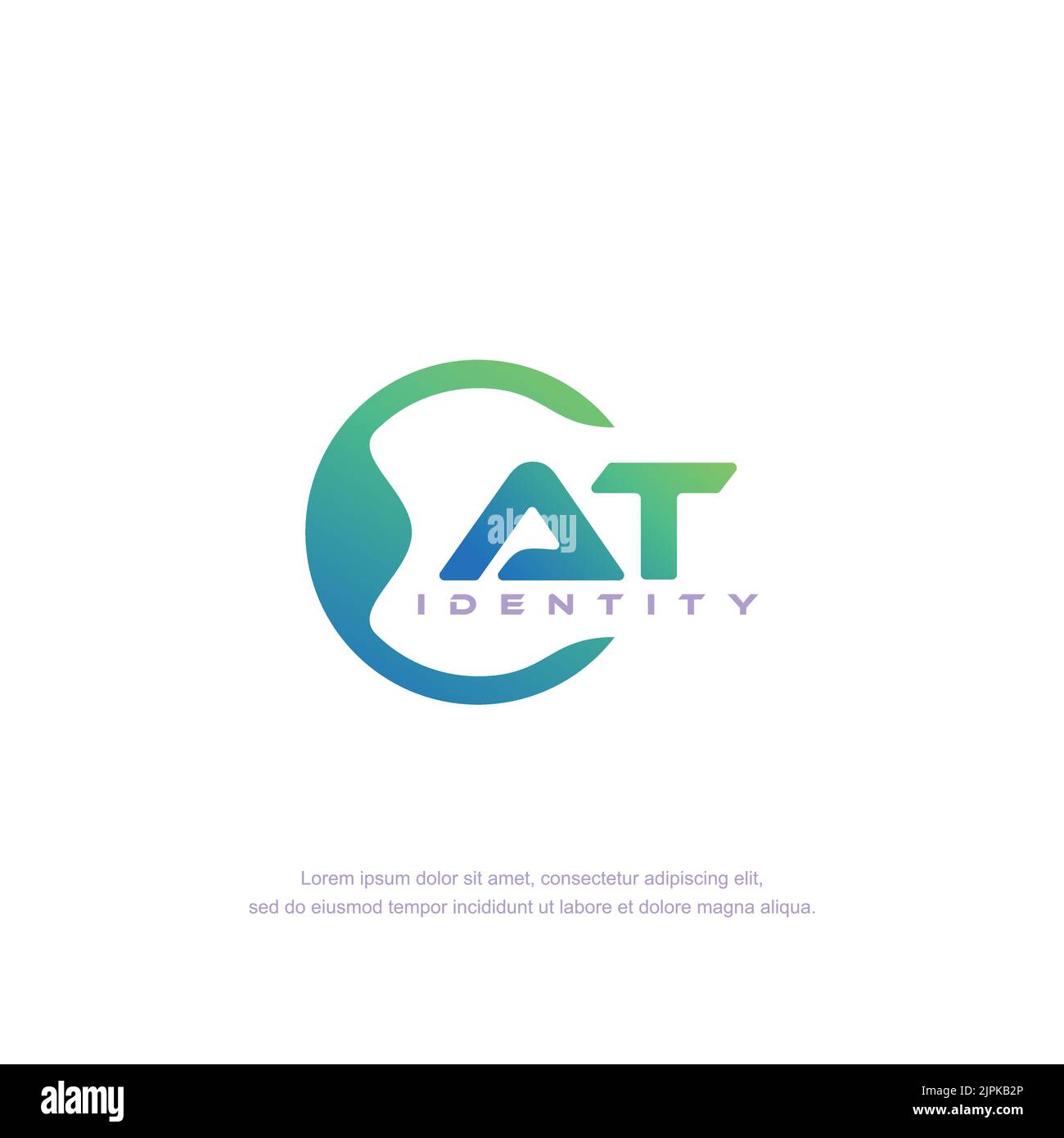 AT Initial letter circular line logo template vector with gradient ...