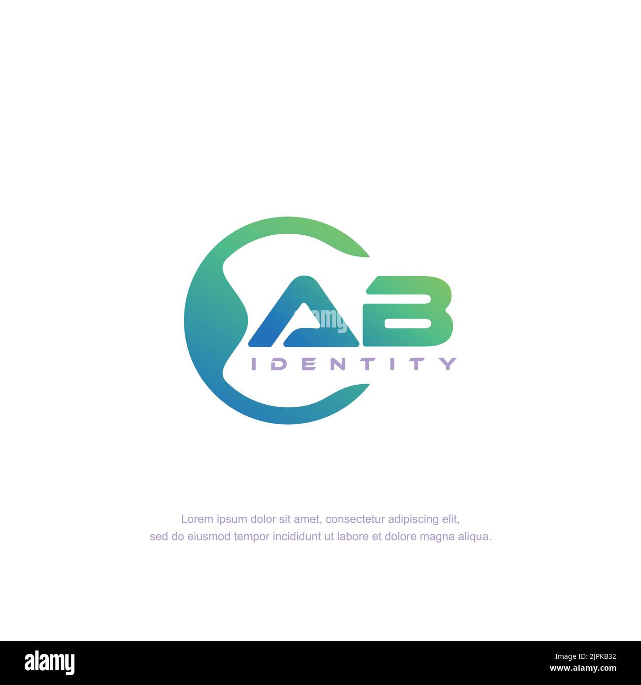 AB Initial letter circular line logo template vector with gradient color blend Stock Vector ...