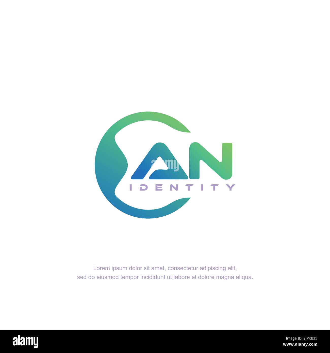 AN Initial letter circular line logo template vector with gradient ...