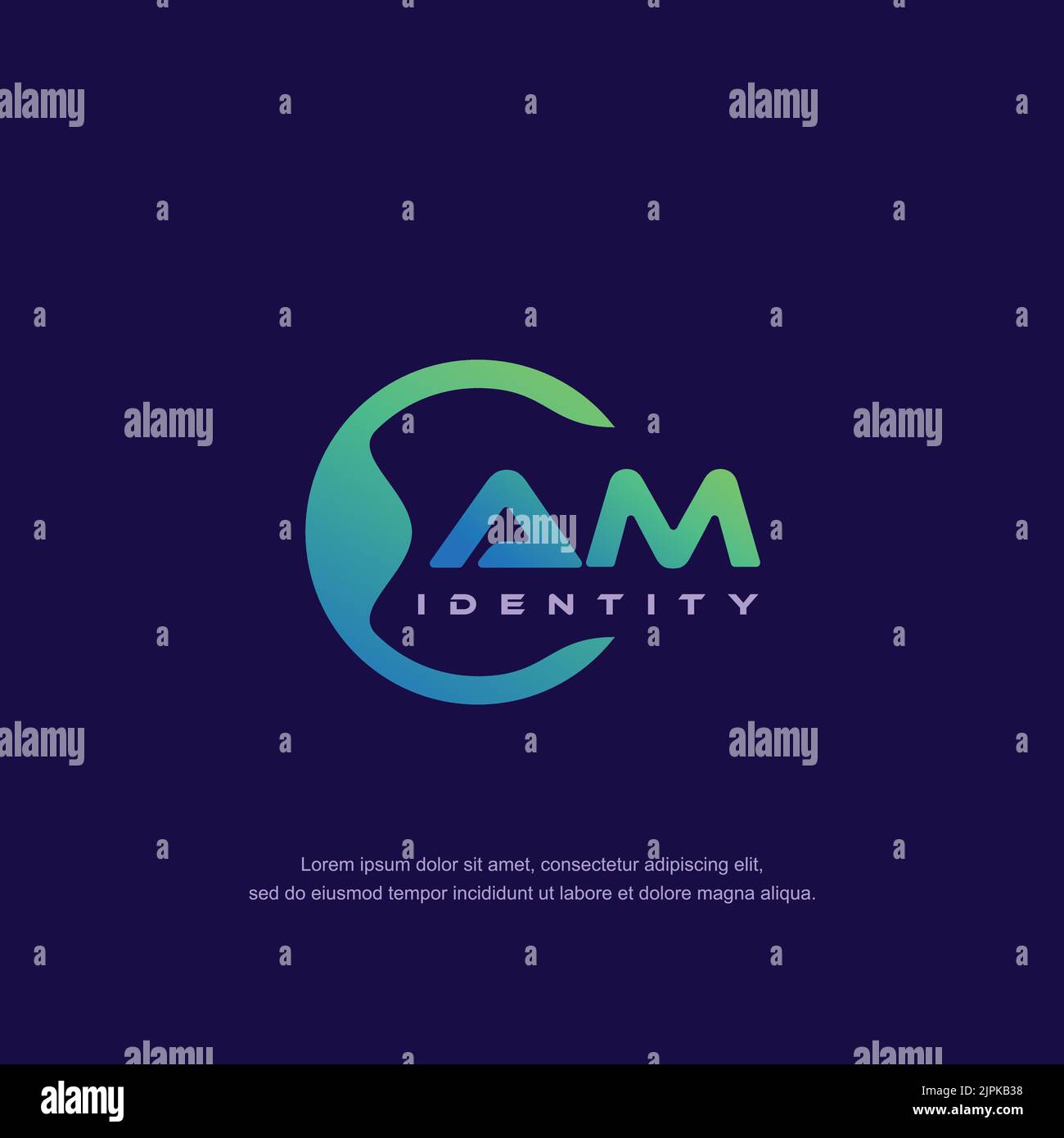 AM Initial letter circular line logo template vector with gradient ...