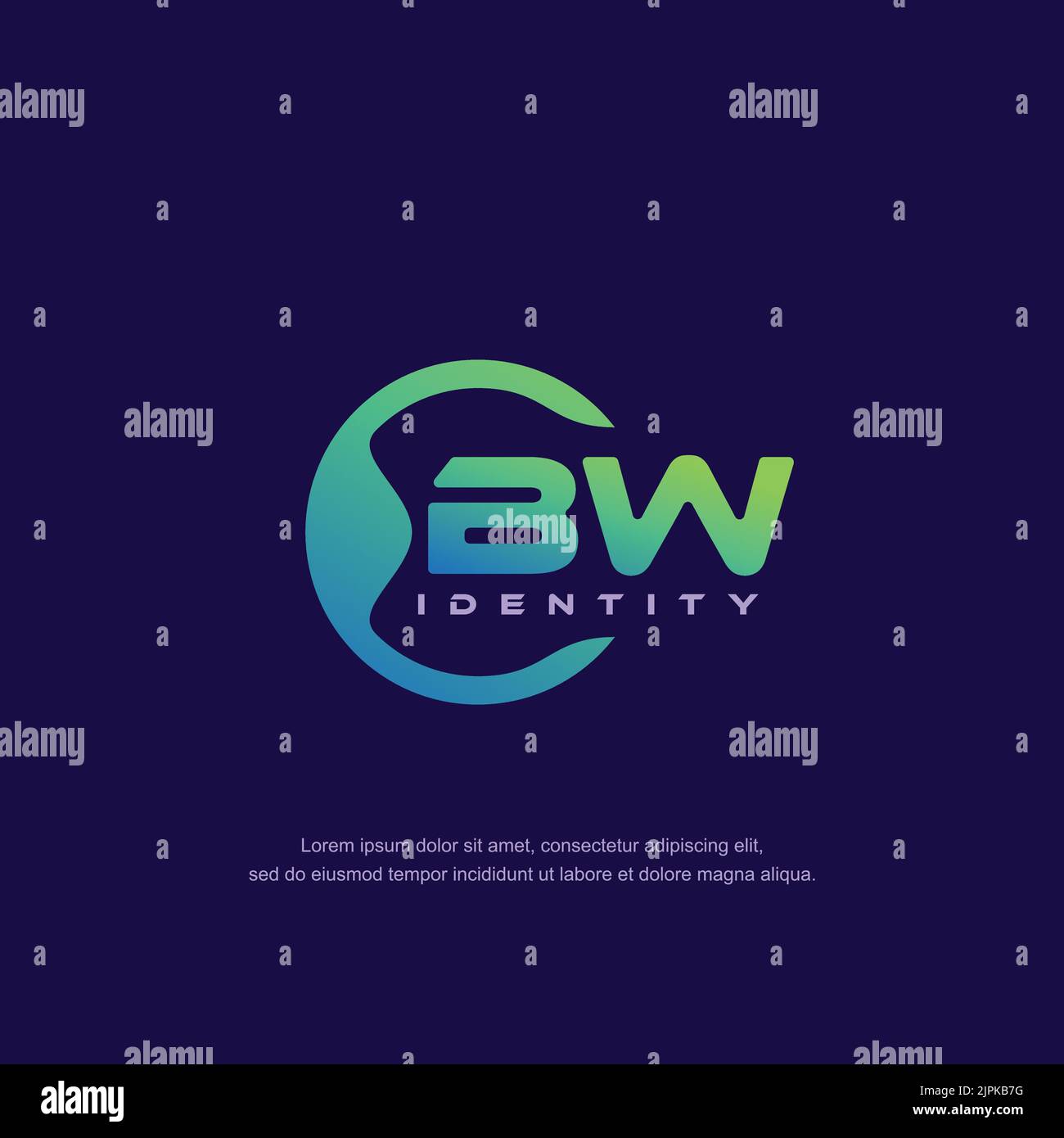 BW Initial letter circular line logo template vector with gradient ...