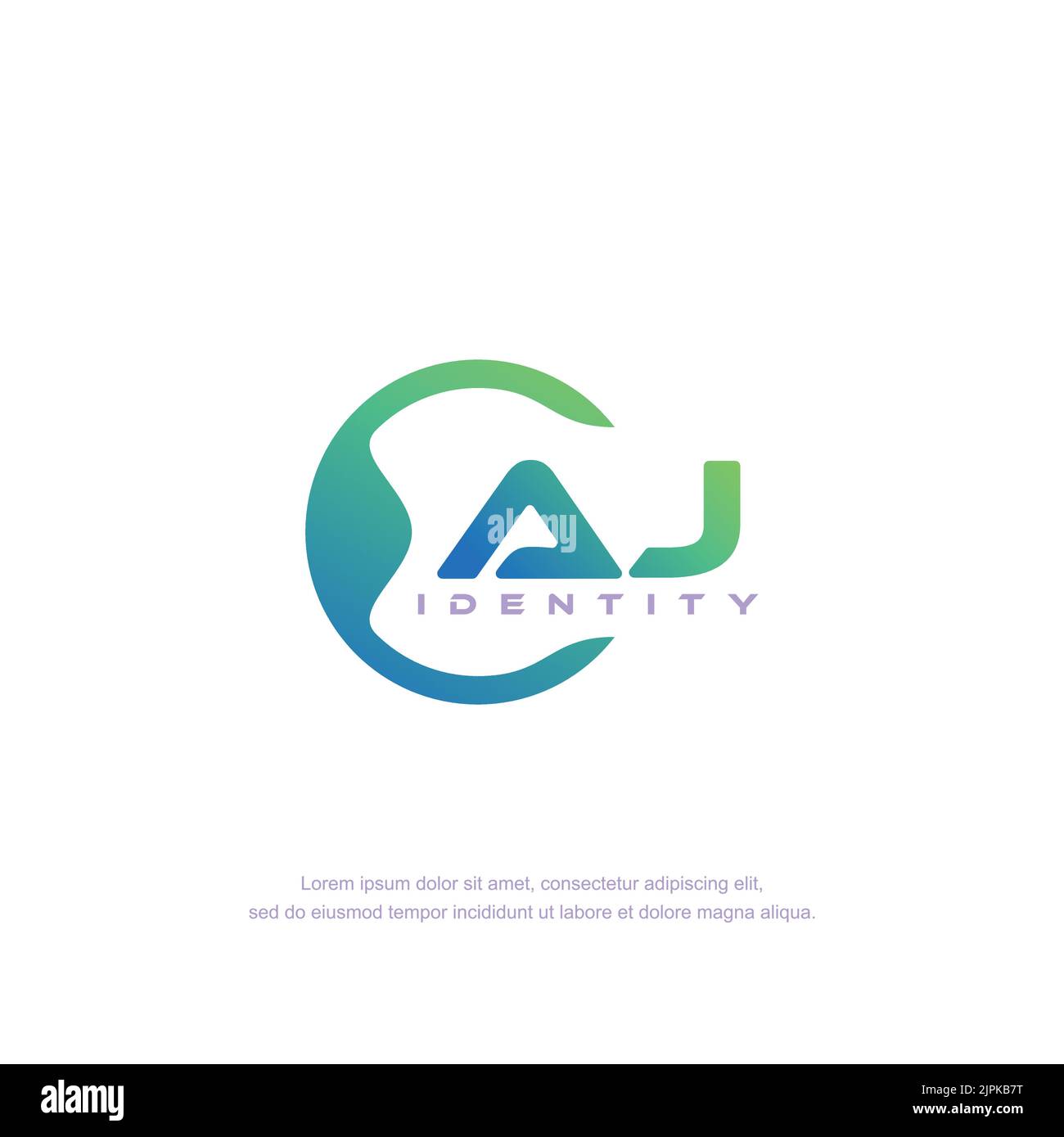 AJ Initial letter circular line logo template vector with gradient ...