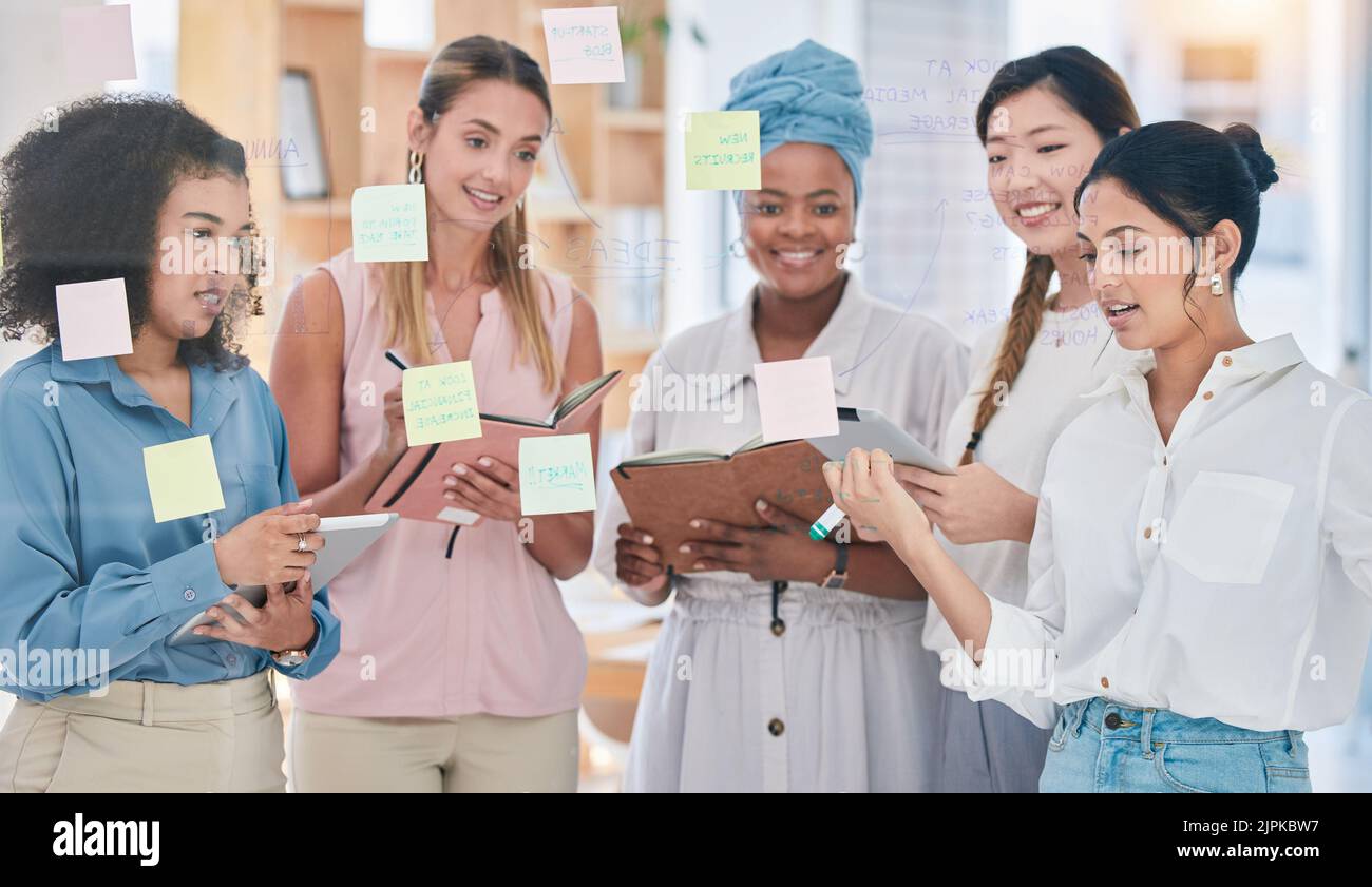 Sticky notes, planning ideas or vision in training with talking ...