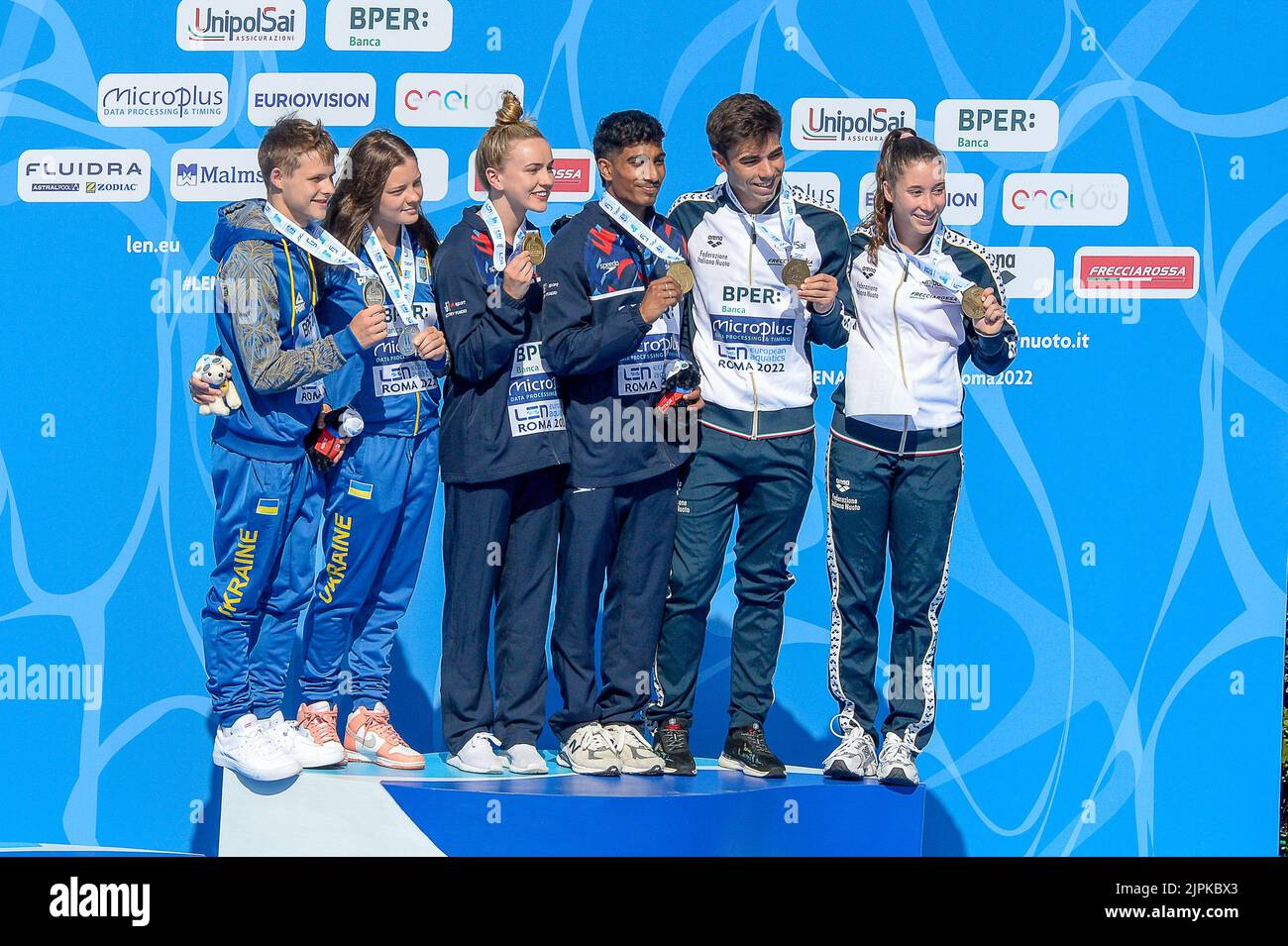 Roma, Italy. 16th Aug, 2022. LYSKUN Sofiia, SEREDA Oleksii UKR, KOTHARI ...