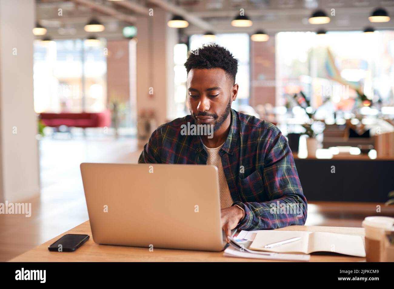 open plan office, computer workstation, person of color, offices ...