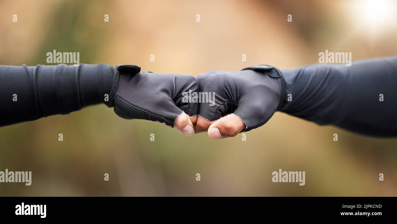 Fist bump, motivation and workout success of fitness friends after ...