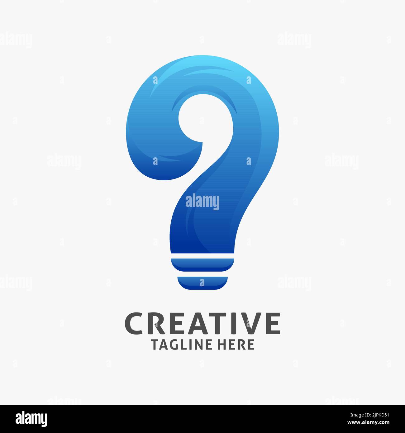 Creative lamp logo design in question mark Stock Vector Image & Art - Alamy