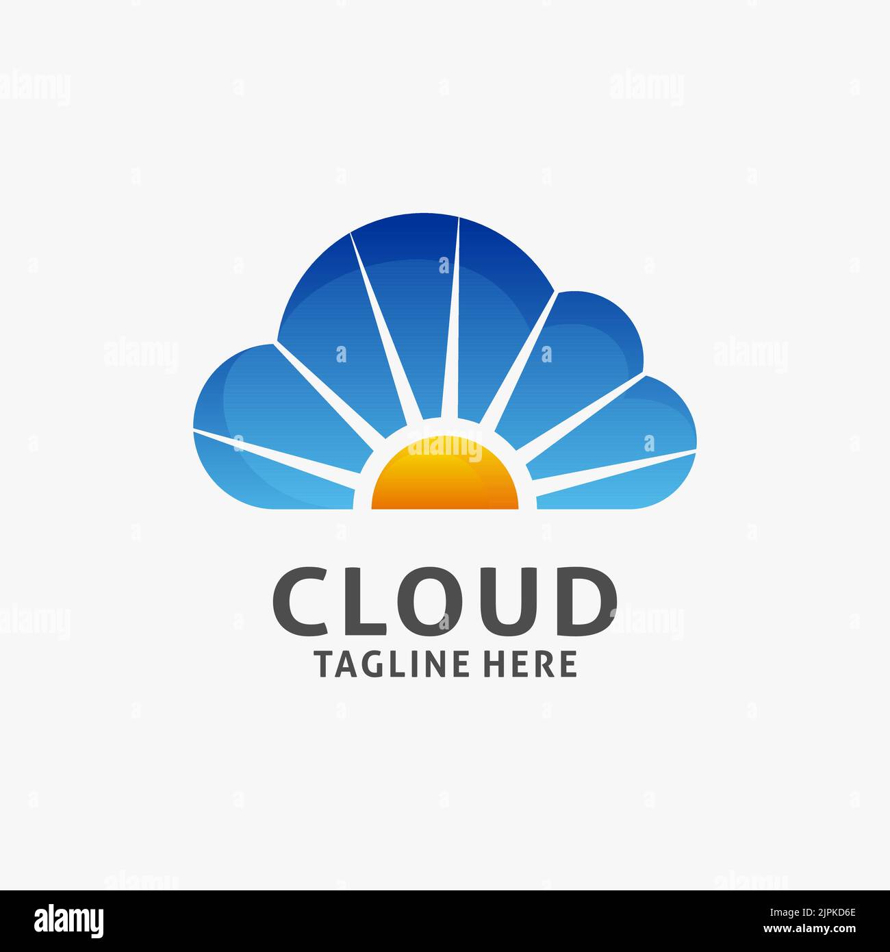 Cloud logo design with sun light inside Stock Vector Image & Art - Alamy