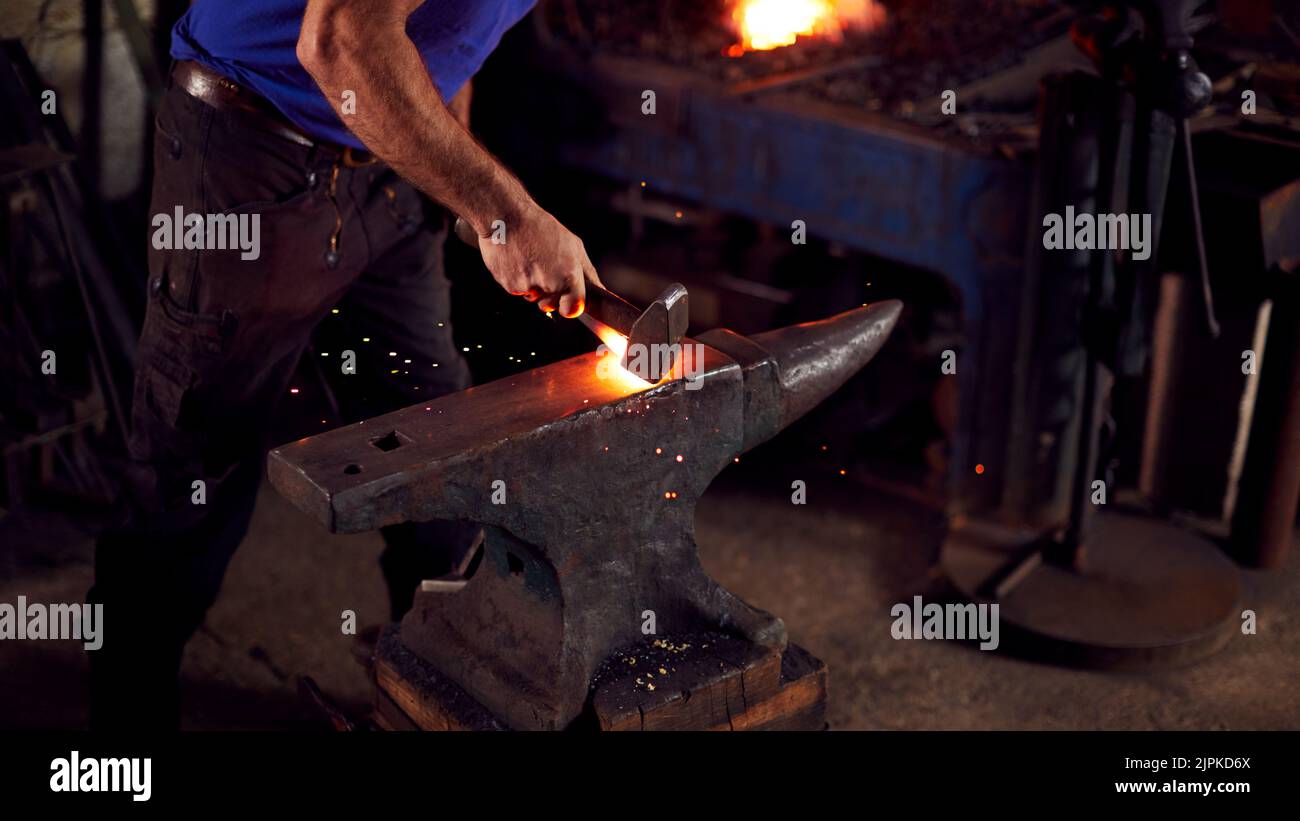 ironwork, hammering, blacksmith, ironworks, blacksmiths Stock Photo - Alamy