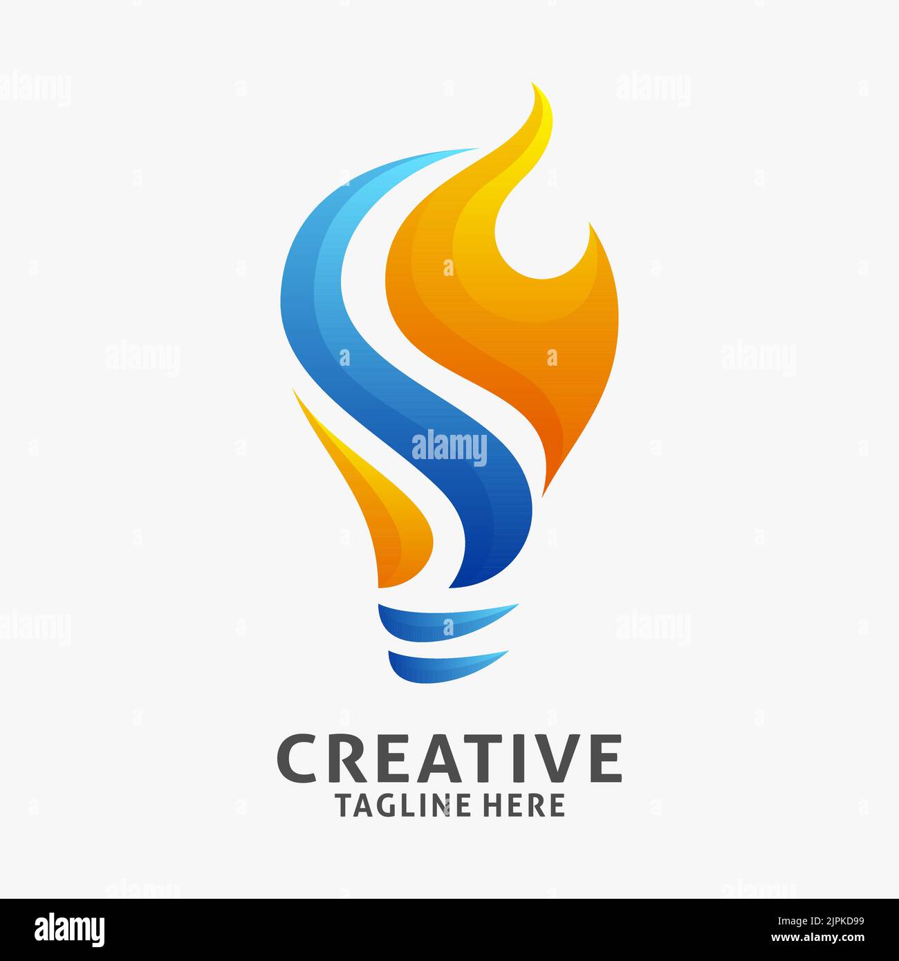 Creative lamp logo design with fire element Stock Vector Image & Art ...