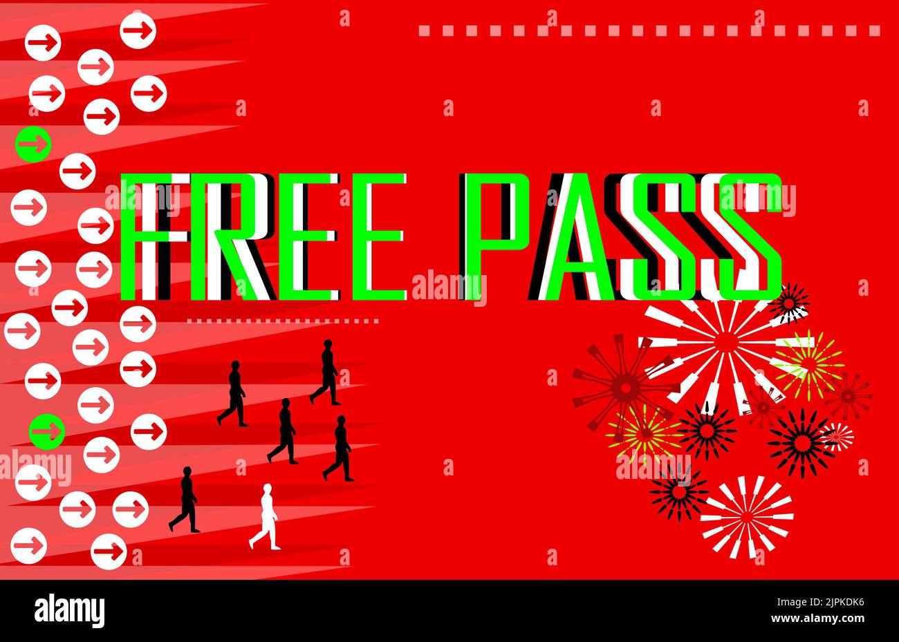 Poster for free pass at parties. Sign for commercial store or sites ...