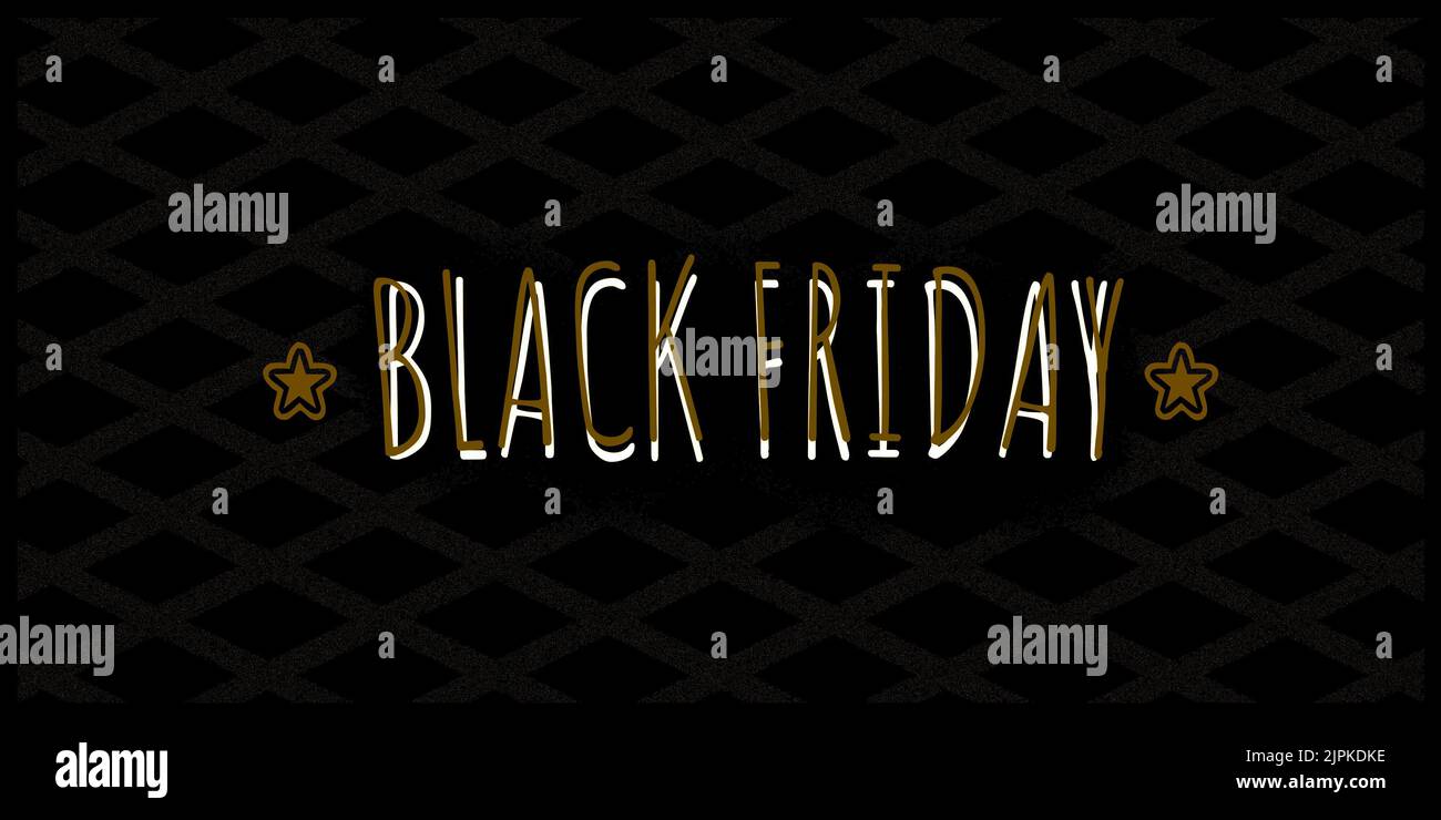 Poster for black friday with big discounts in gold and white colors ...