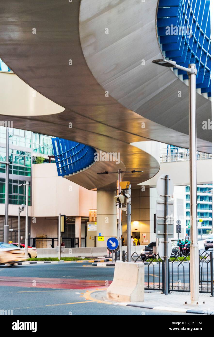 Shot of a crossroad junction in the modern city Stock Photo - Alamy