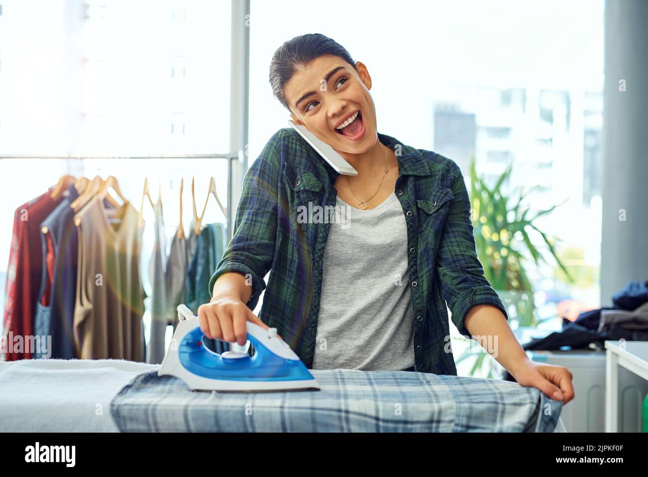 Woman doing ironing hi-res stock photography and images - Alamy
