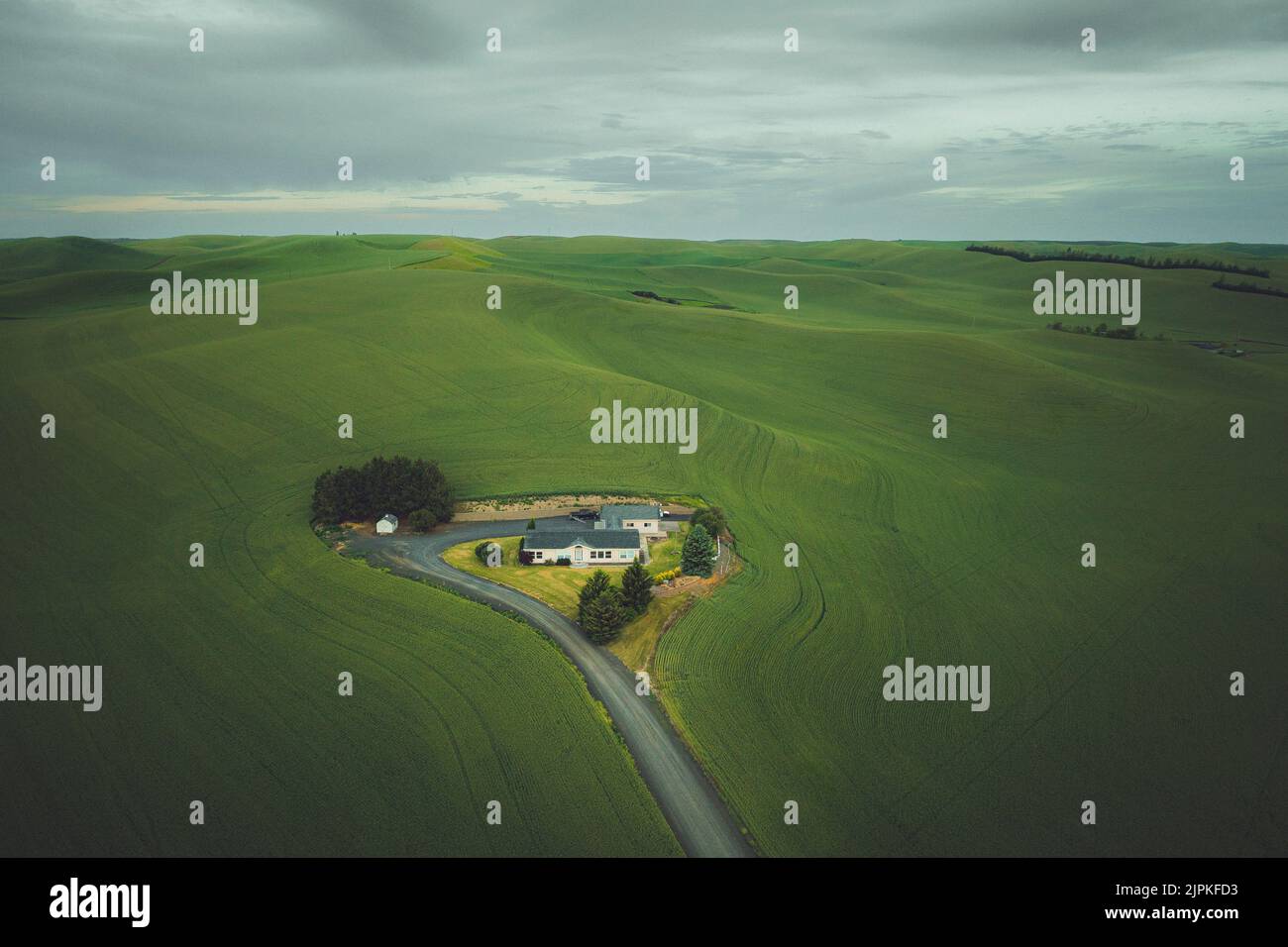 A farm house from above, Palouse, Eastern Washington Stock Photo - Alamy