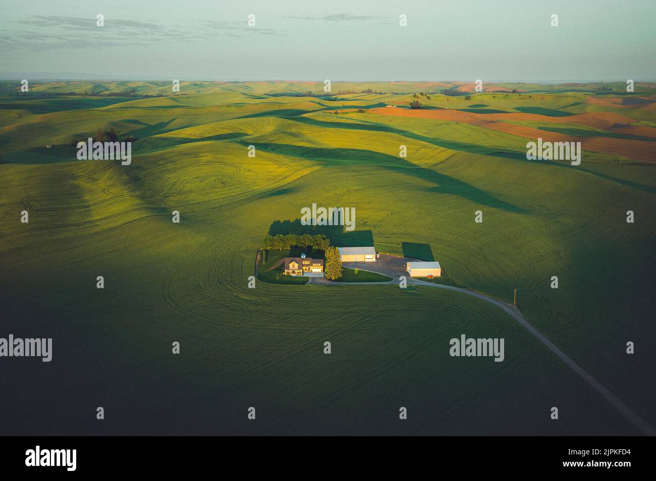 A farm house from above, Palouse, Eastern Washington Stock Photo - Alamy