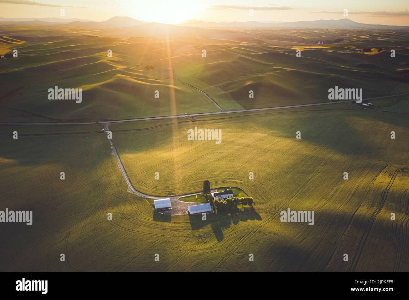A farm house from above, Palouse, Eastern Washington Stock Photo - Alamy
