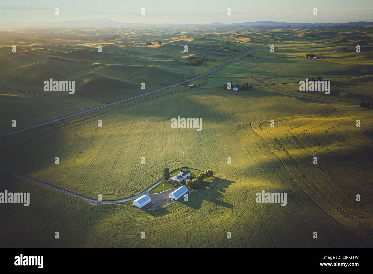 A farm house from above, Palouse, Eastern Washington Stock Photo - Alamy