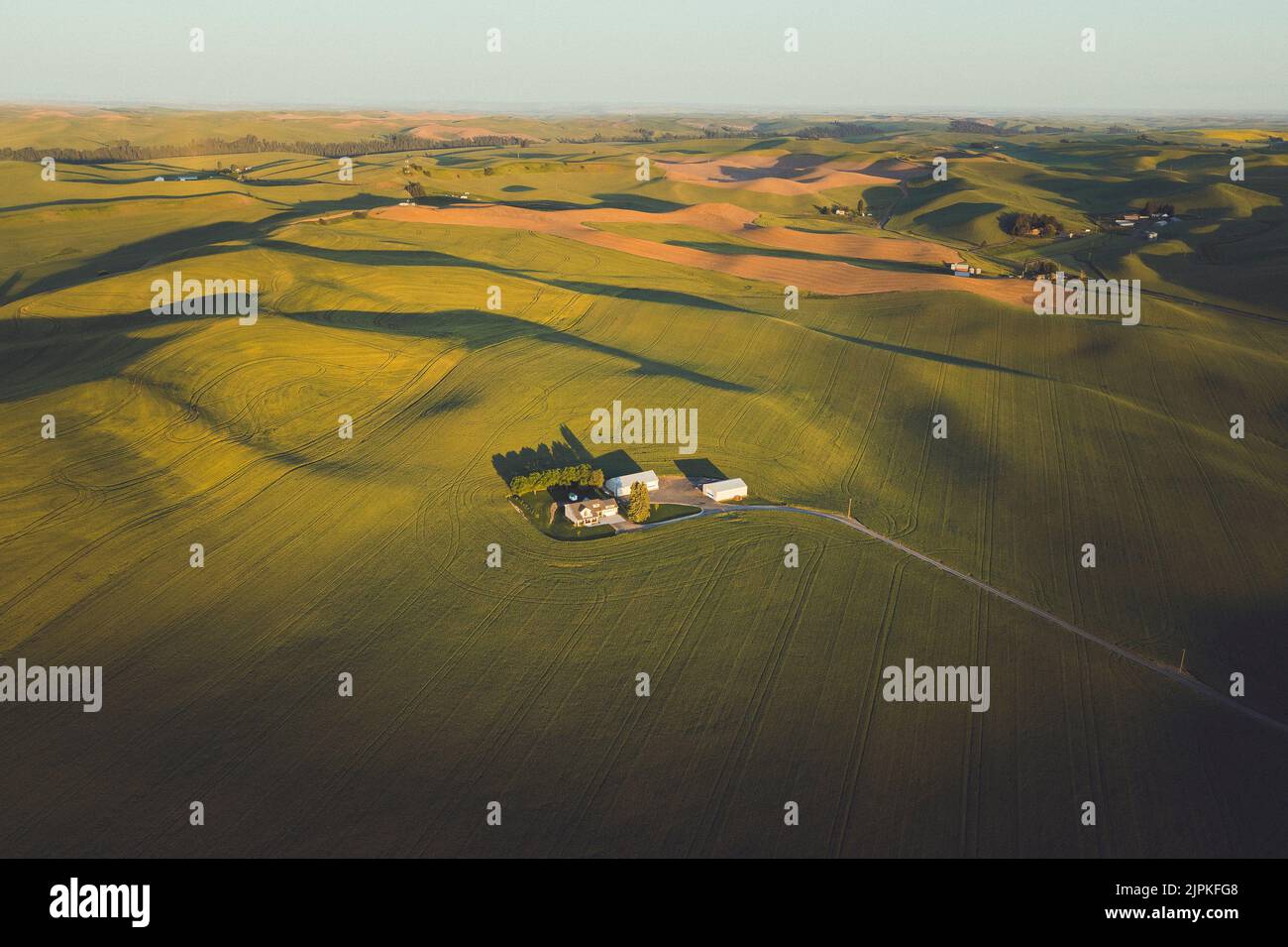 A farm house from above, Palouse, Eastern Washington Stock Photo - Alamy