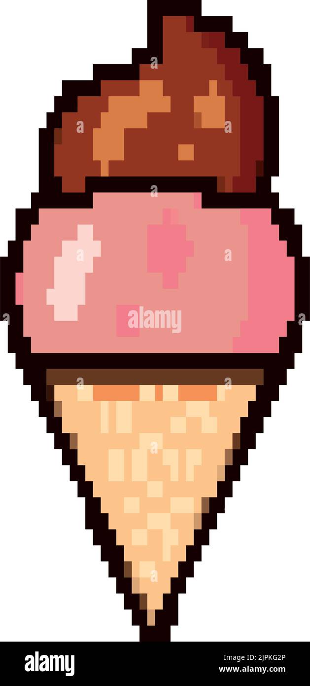 ice cream pixel art Stock Vector Image & Art - Alamy