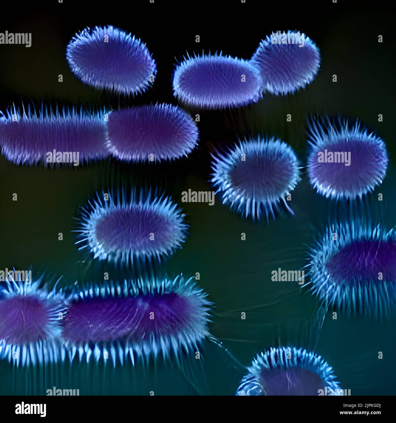 Microscopic view of bacteria. 3d illustration Stock Photo - Alamy