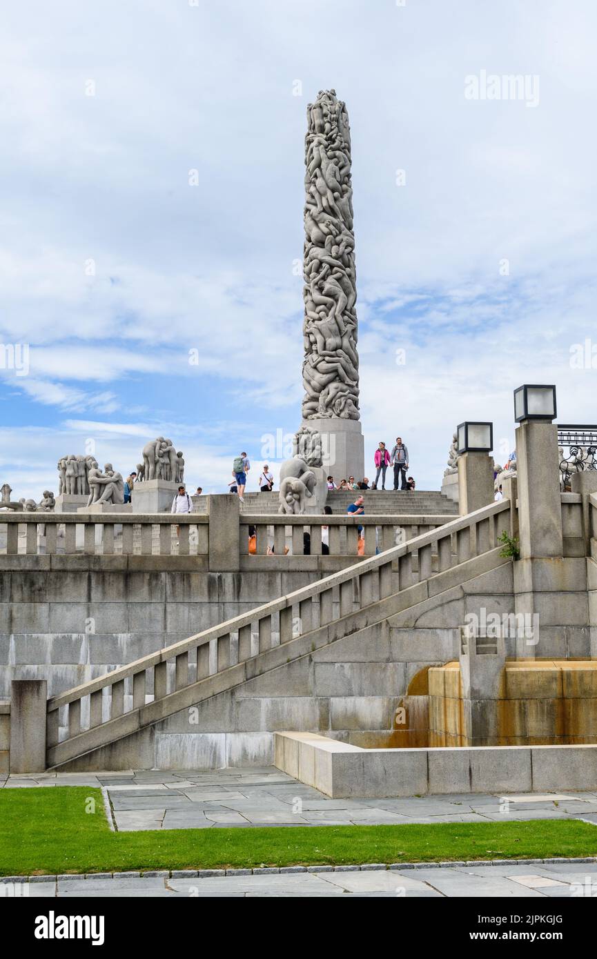 OSLO, NORWAY – JULY 11, 2022: Oslo, Vigeland Sculpture Park - Frogner ...