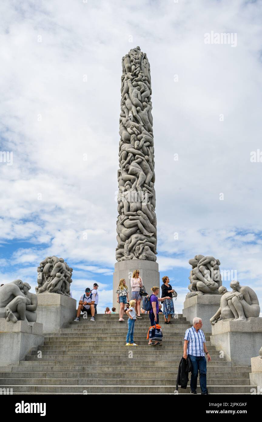 OSLO, NORWAY – JULY 11, 2022: Oslo, Vigeland Sculpture Park - Frogner ...