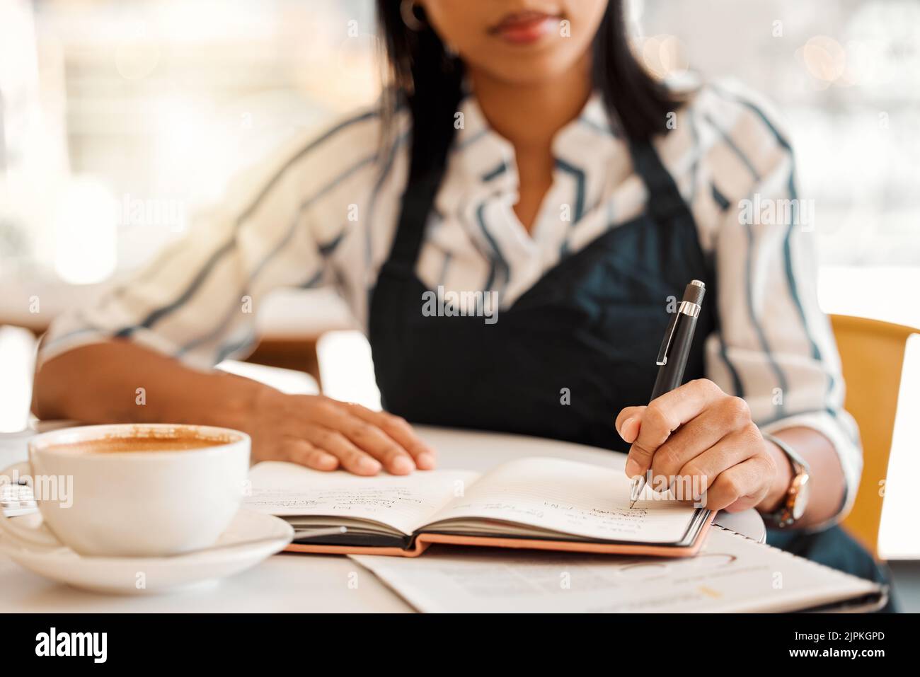 Writing, coffee shop owner and cafe entrepreneur with vision ideas ...