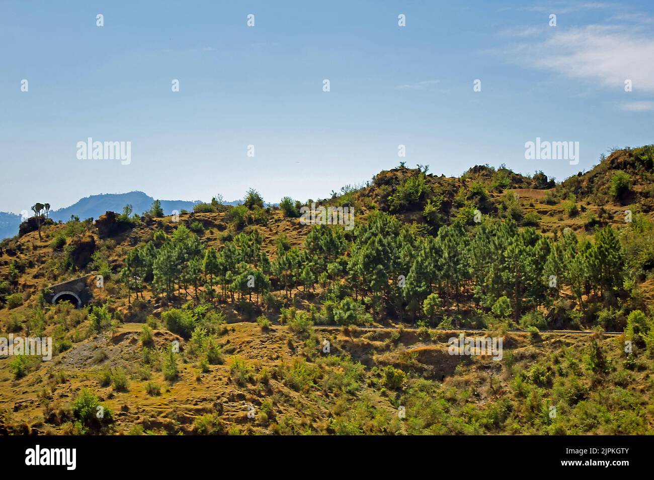 Mountain dry slopes and valleys in the Siwalik mountains, Pre-Himalayas ...
