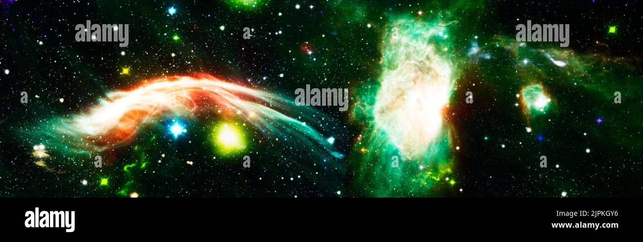 Space background with red nebula and stars. Elements of this image ...