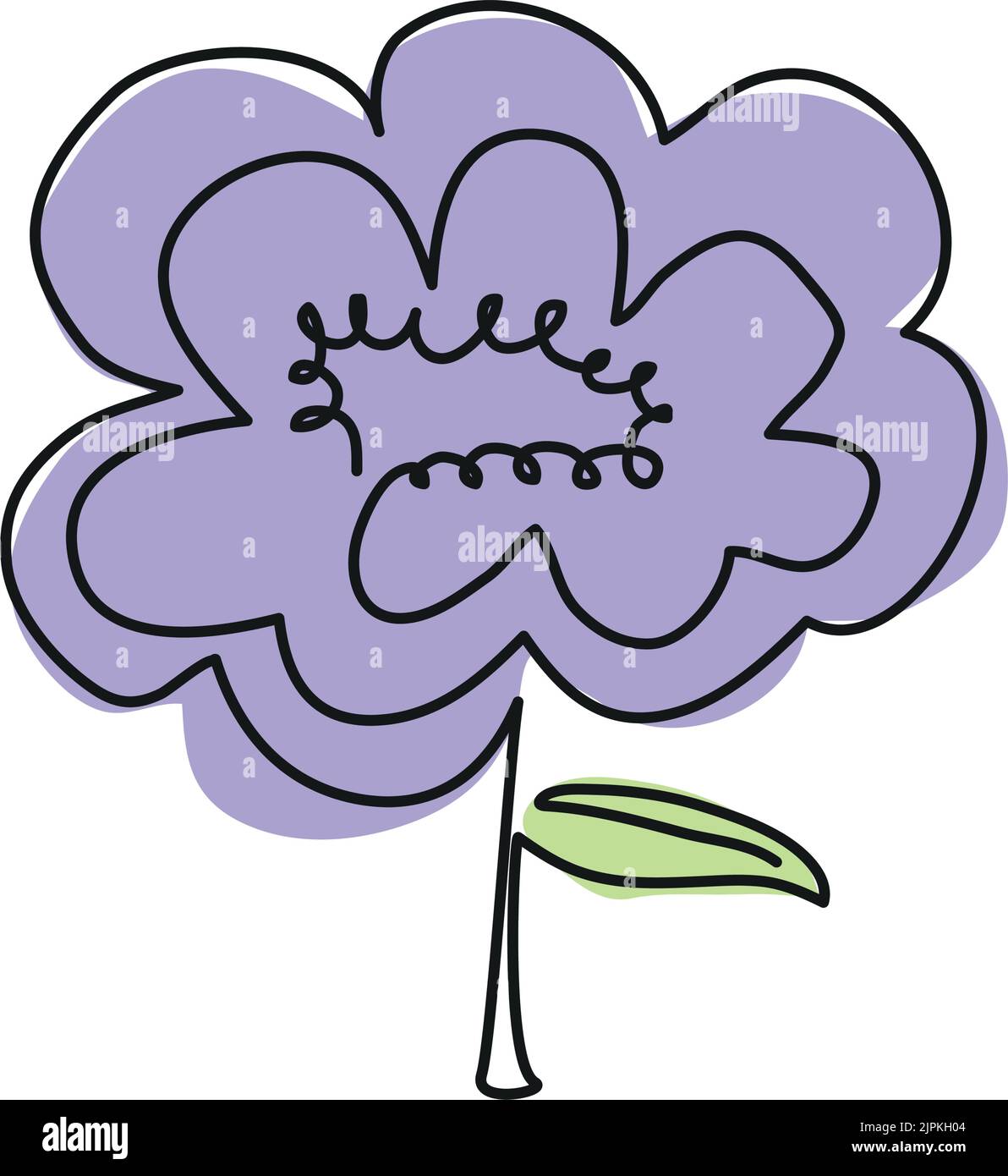 violet flower one line Stock Vector Image & Art - Alamy