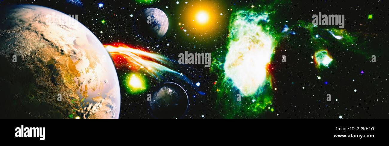 High quality space background. explosion supernova. Bright Star Nebula ...