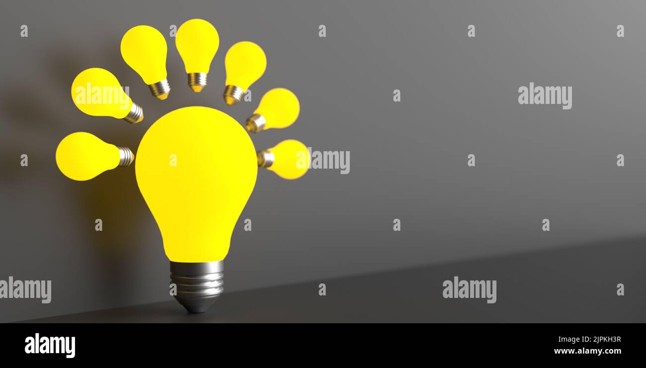 Idea and creativity concept: Realistic light bulb icon for creative ...