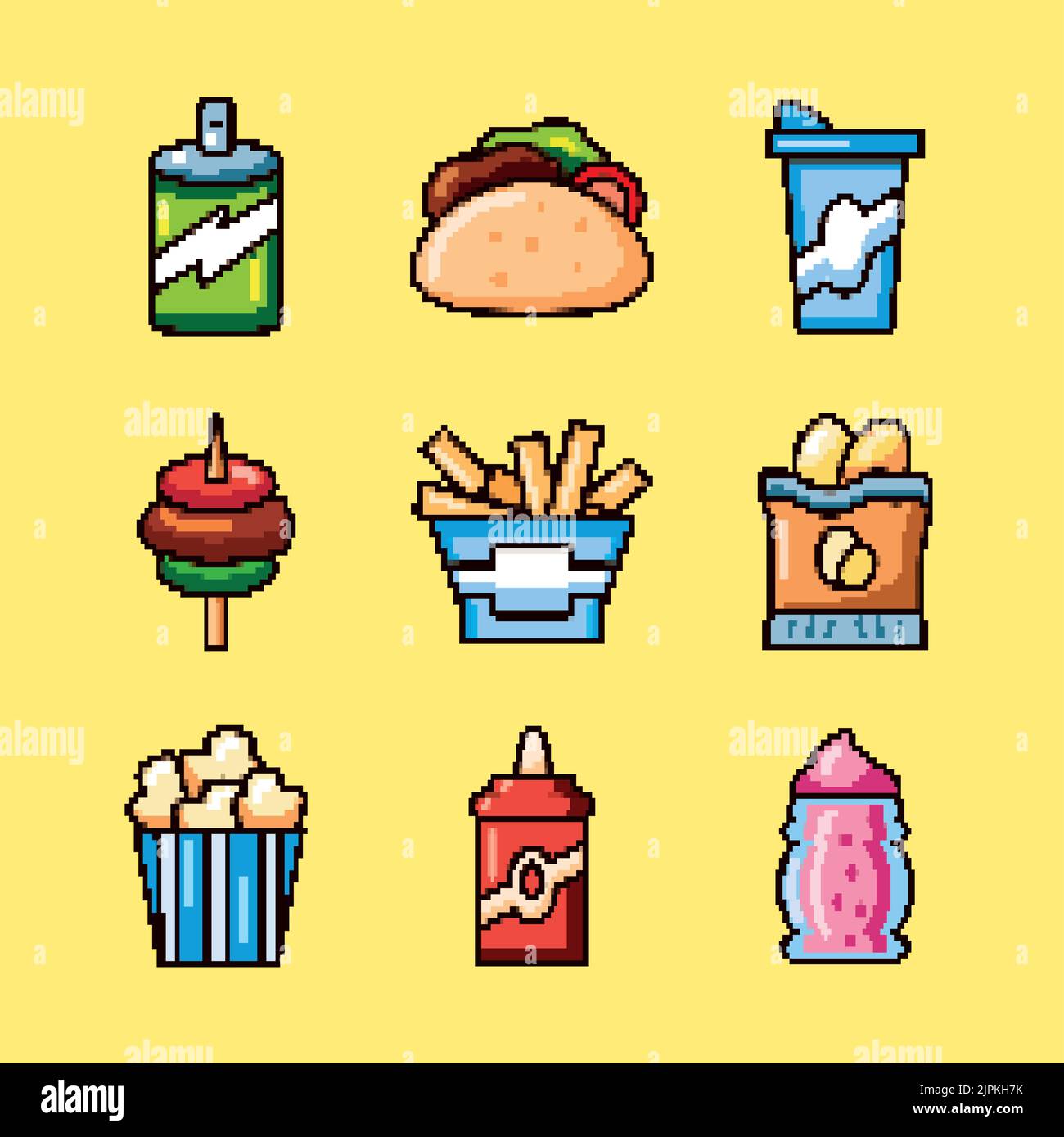 fast food pixel art Stock Vector Image & Art - Alamy