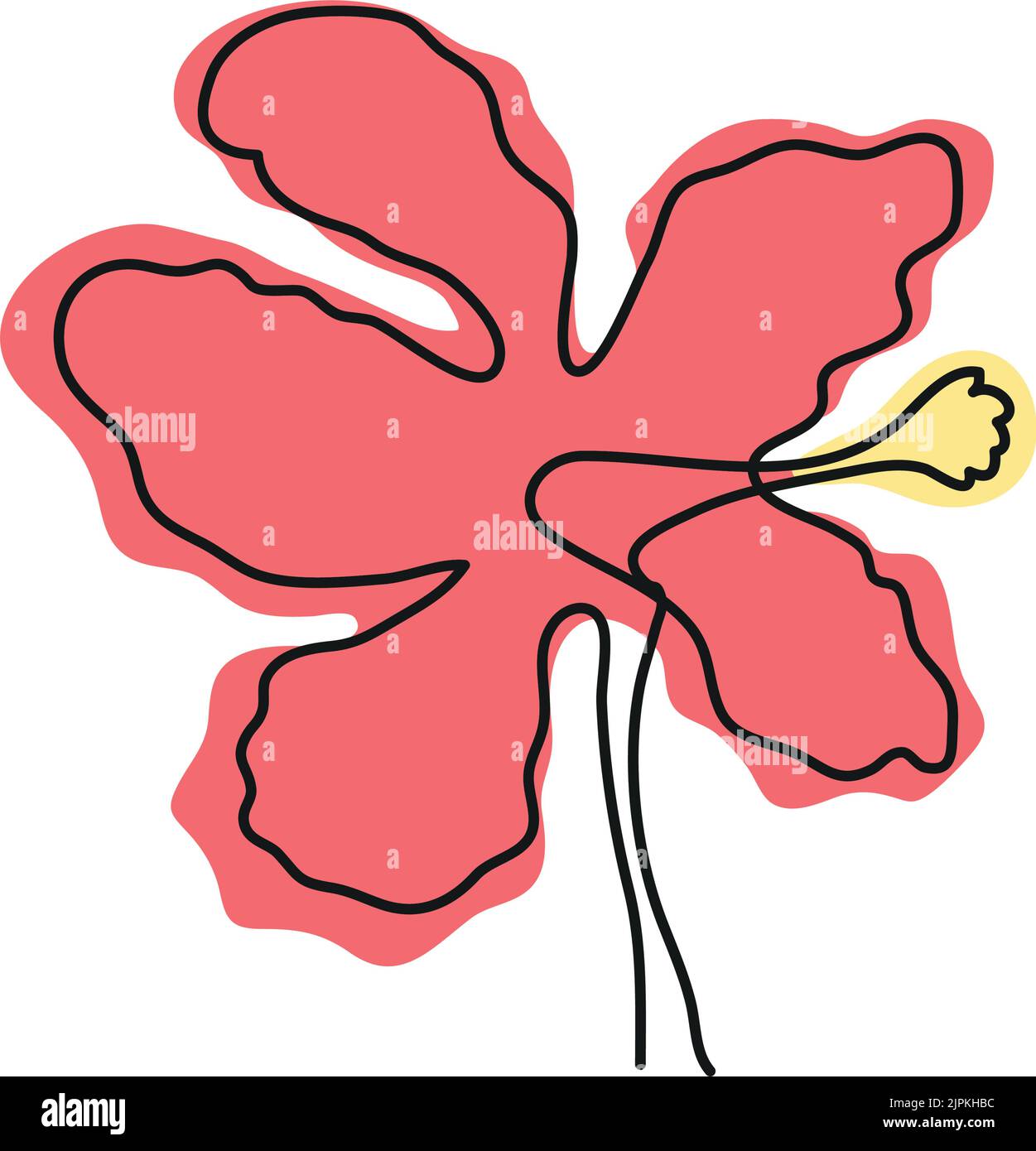 One hibiscus flower Stock Vector Images - Alamy