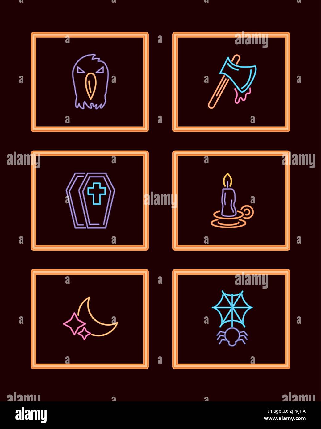 halloween neon linear Stock Vector Image & Art - Alamy