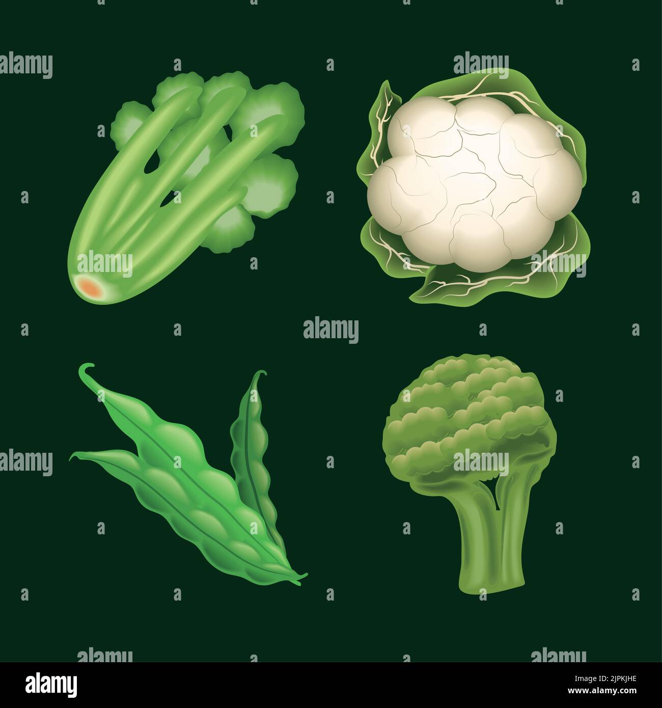 set of realistic vegetables Stock Vector Image & Art - Alamy