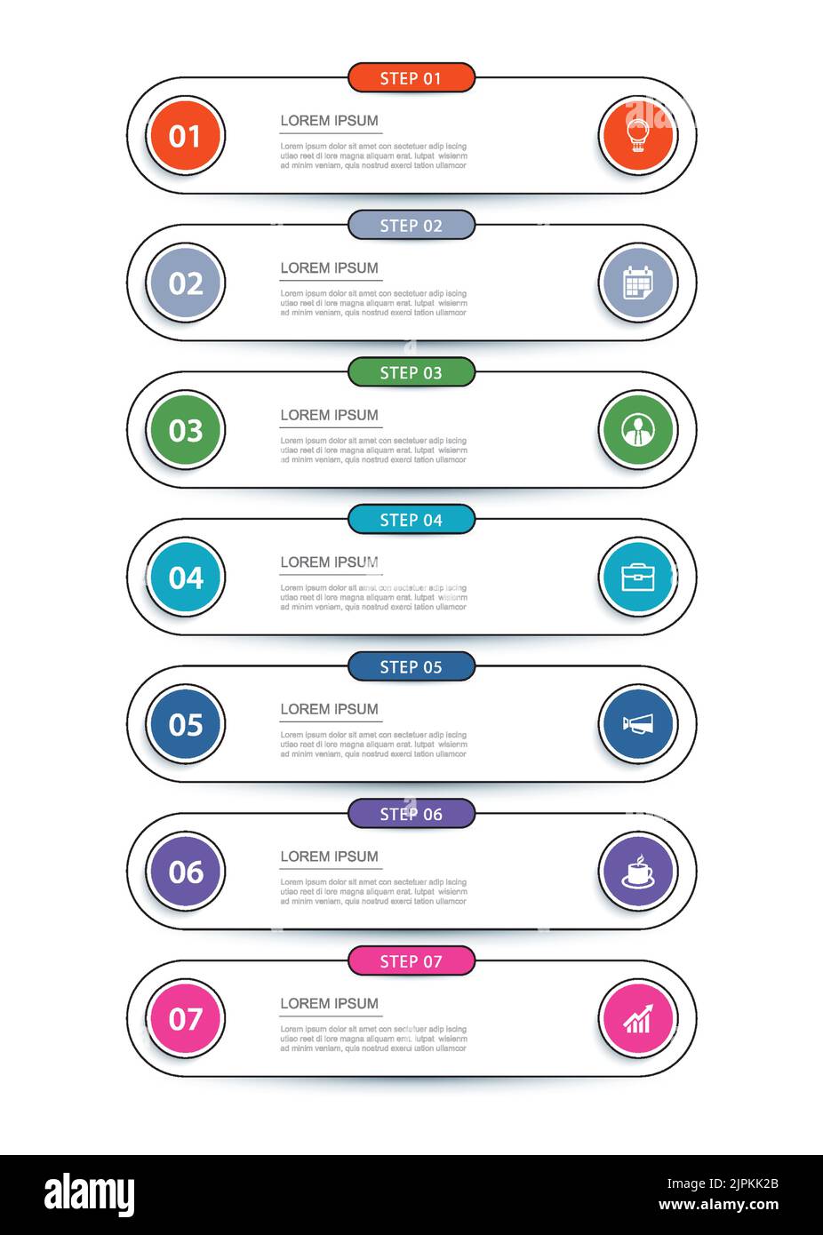 7 data infographics tab thin line index template. Vector illustration ...