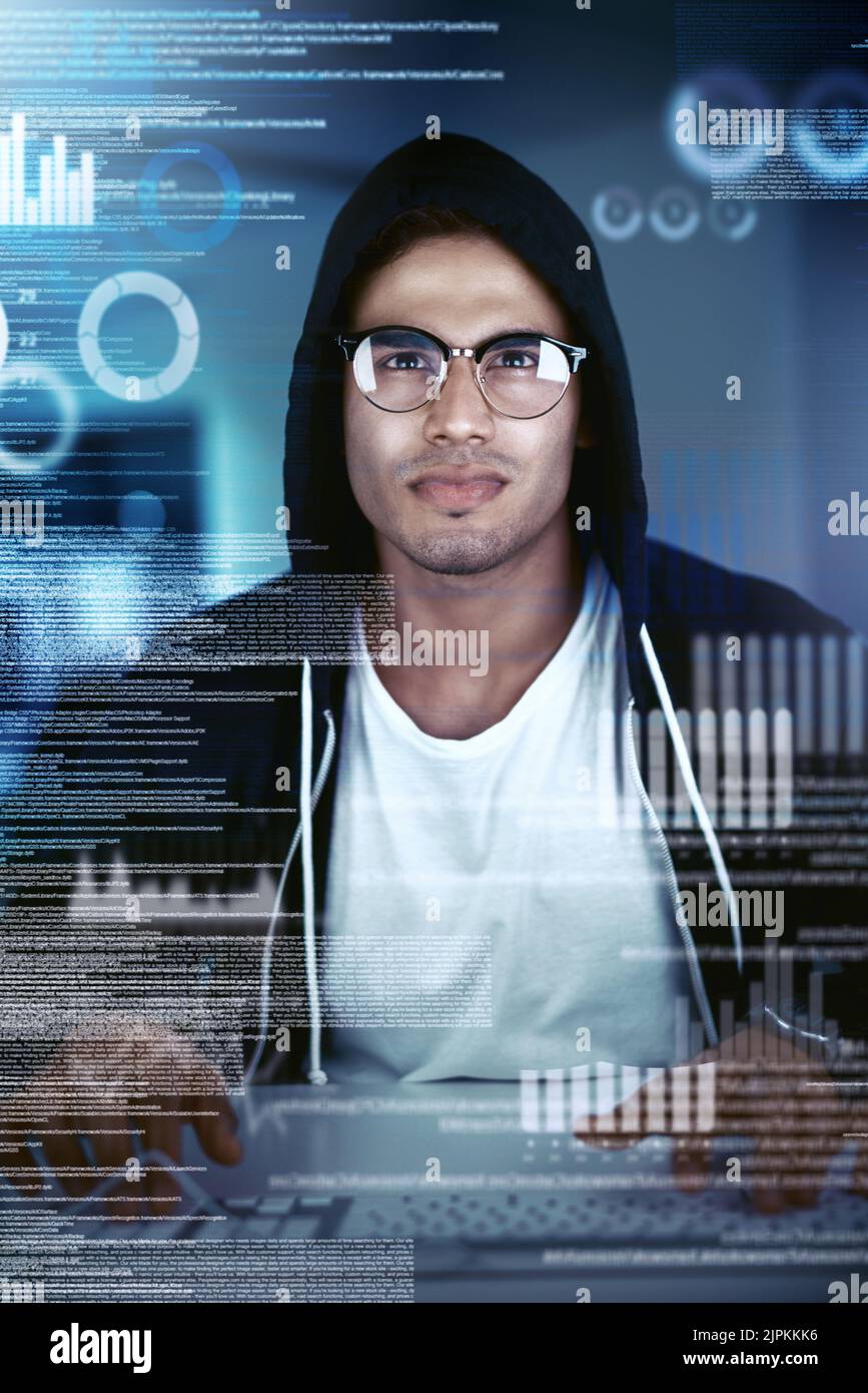 Hacker man computer in dark hi-res stock photography and images - Alamy