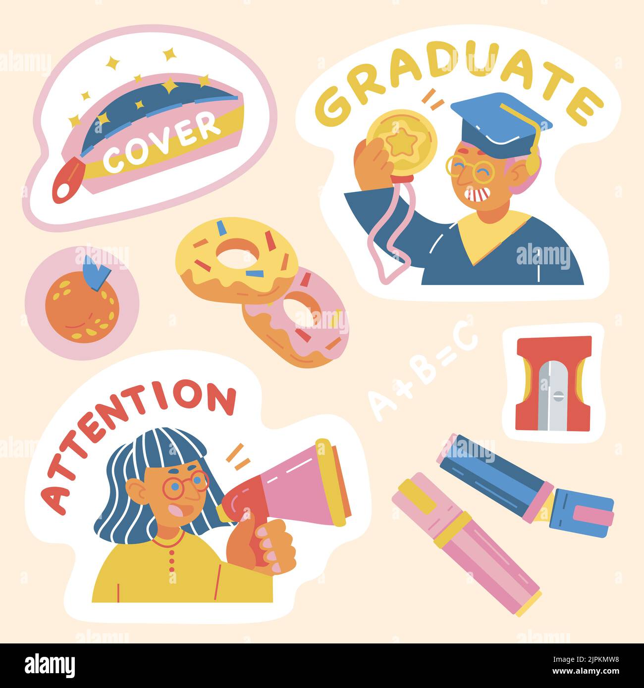 Girl student book pencil Stock Vector Images - Alamy